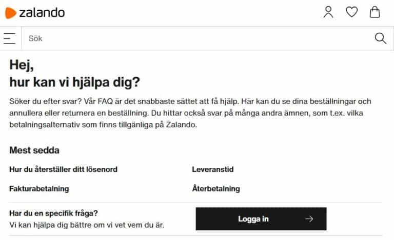 Zalando Kundtjänst - Telefonnummer, Mail, Chatt, Kontakt